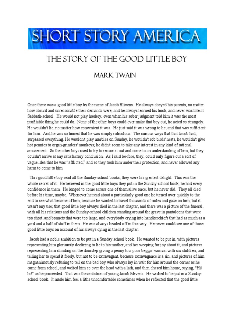 The Story of The Good Little Boy: Mark Twain | PDF