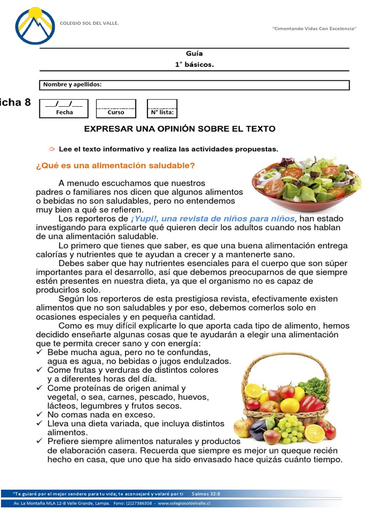 Alimentación Saludable para Niños | PDF | Dieta | Alimentos
