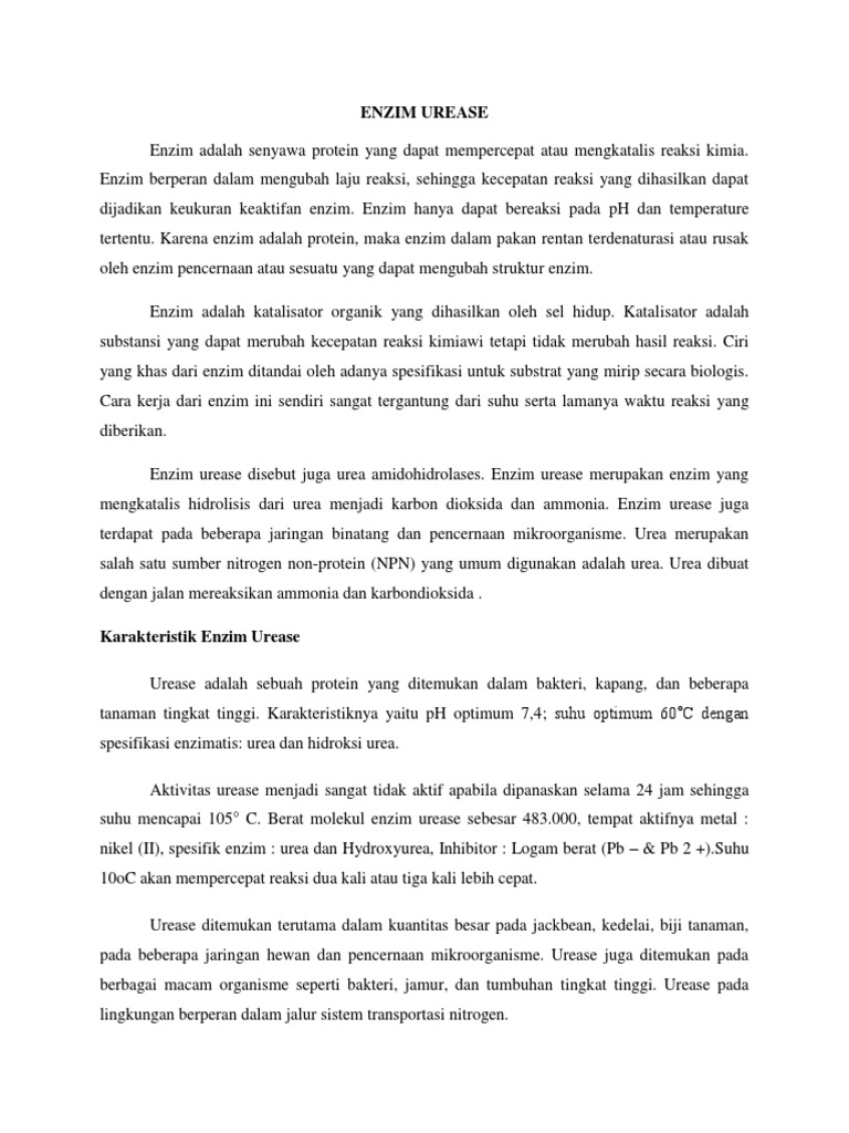 Enzim Urease | PDF