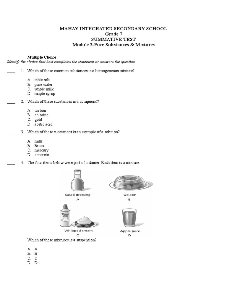 Q1Module 2pure Substances Mixtures | PDF | Filtration | Chemical Substances