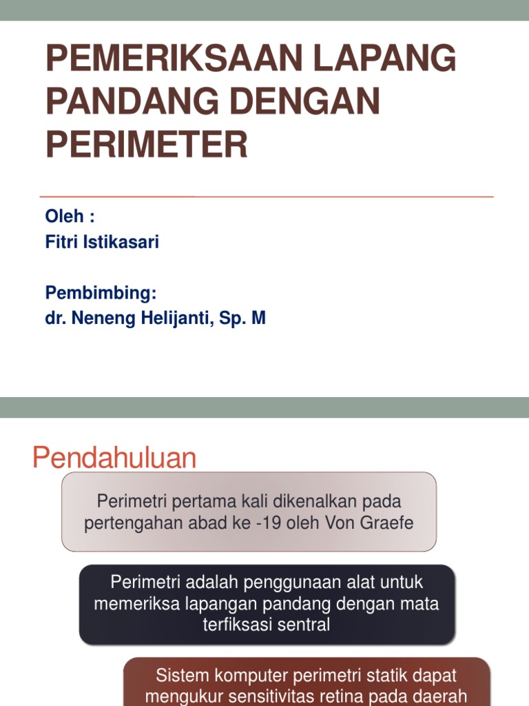 Pemeriksaan Lapang Pandang Dengan Perimeter Orin | PDF
