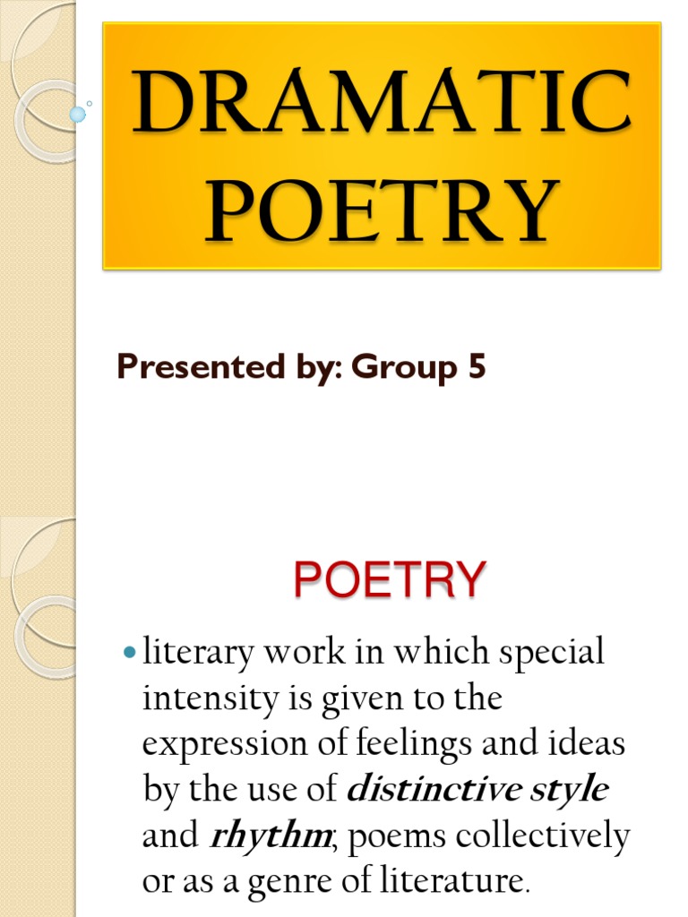 Dramatic Poetry | PDF | Poetry | Performing Arts