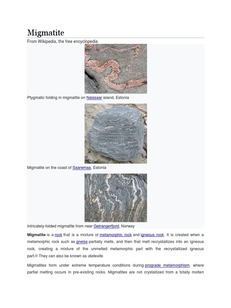 migmatites | Petrology | Geology
