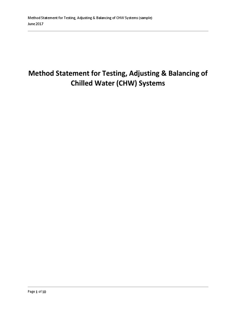 CHW Systems Testing & Balancing Method | PDF | Hvac | Valve