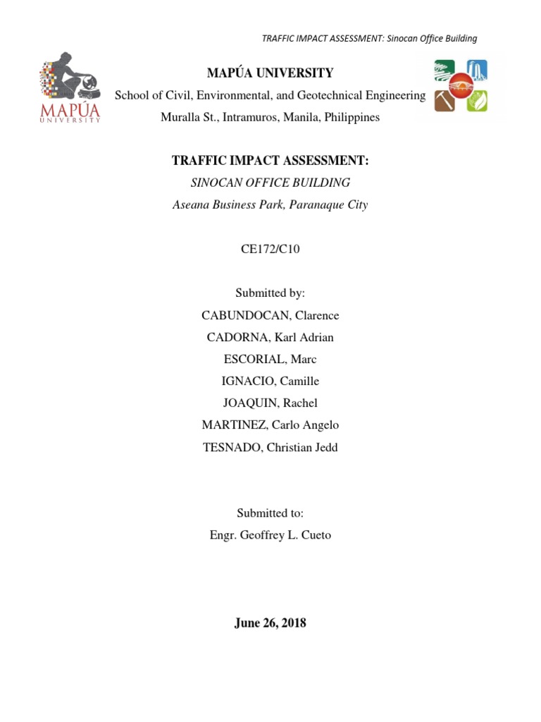 Traffic Impact Assessment | PDF | Road Infrastructure | Services ...