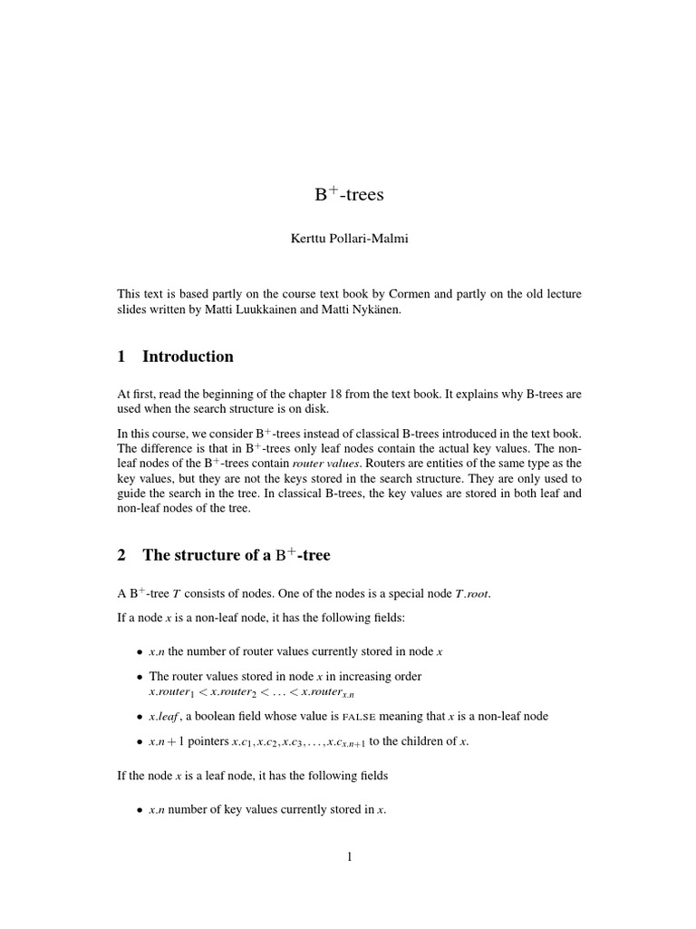 B Tree PDF | PDF | Algorithms And Data Structures | Discrete Mathematics