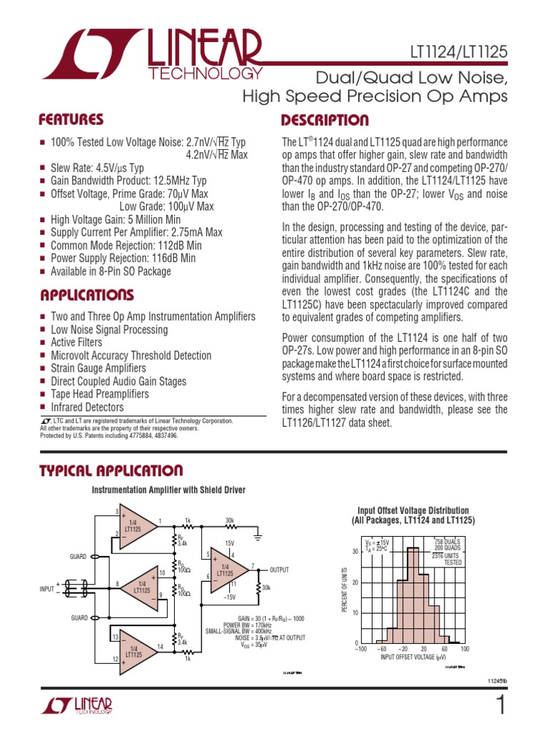 LT1125 PDF | PDF | Amplifier | Operational Amplifier