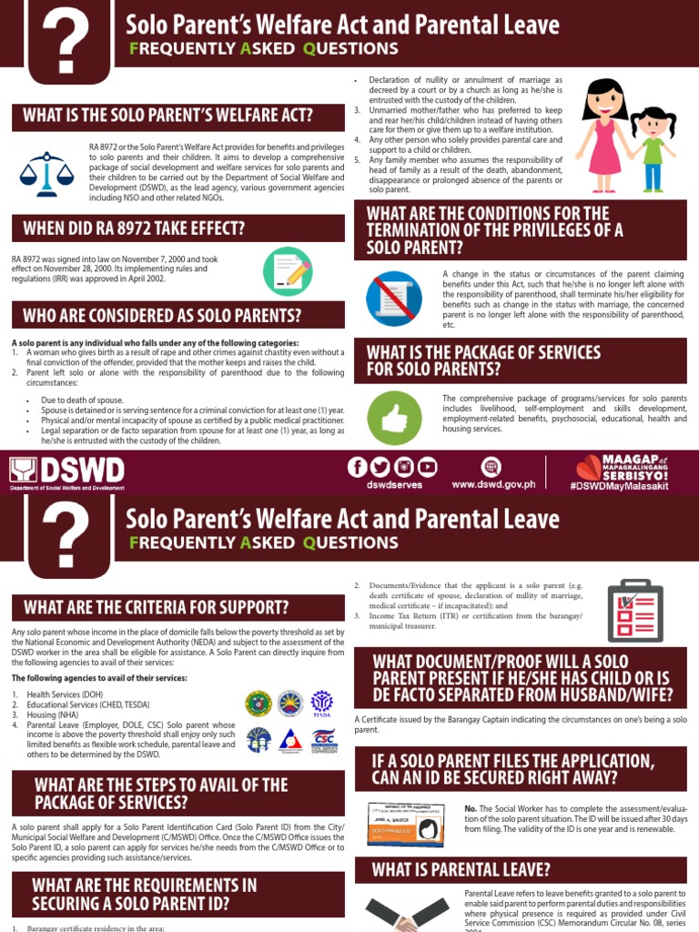 Solo Parent Benefits Guide | PDF | Parental Leave | Identity Document