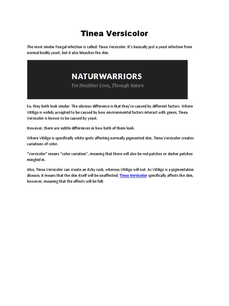 Tinea Versicolor | PDF