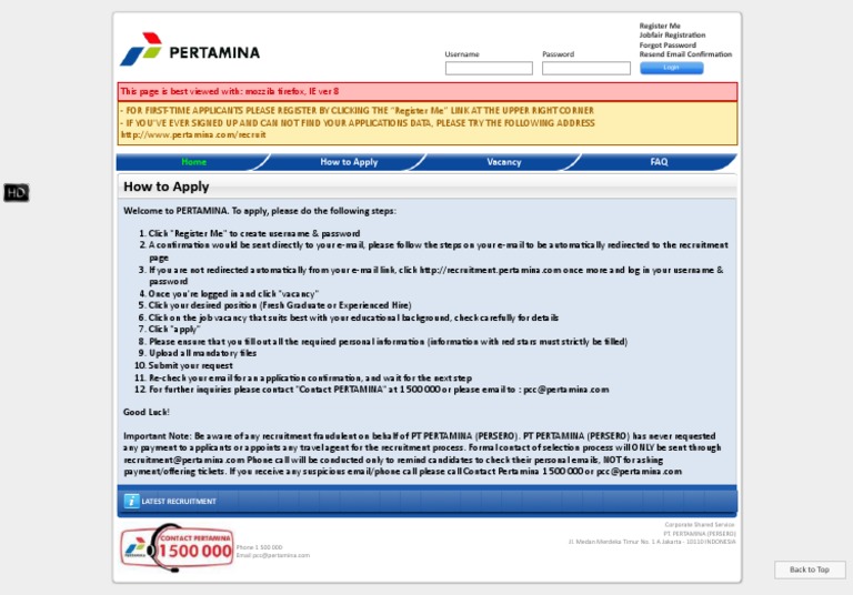 Pertamina Job Application Guide | PDF | Cybercrime | Cyberwarfare