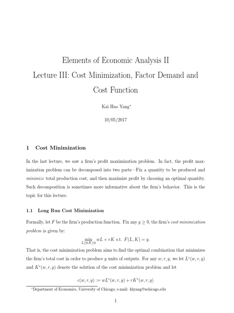 Lec 3 Pdf Mathematical Optimization Labour Economics 