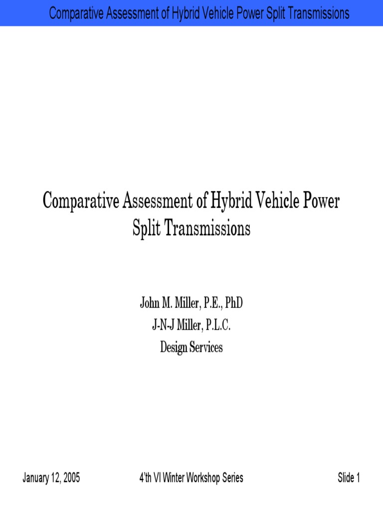 Hibrid Split Transmission | PDF | Hybrid Vehicle | Transmission (Mechanics)
