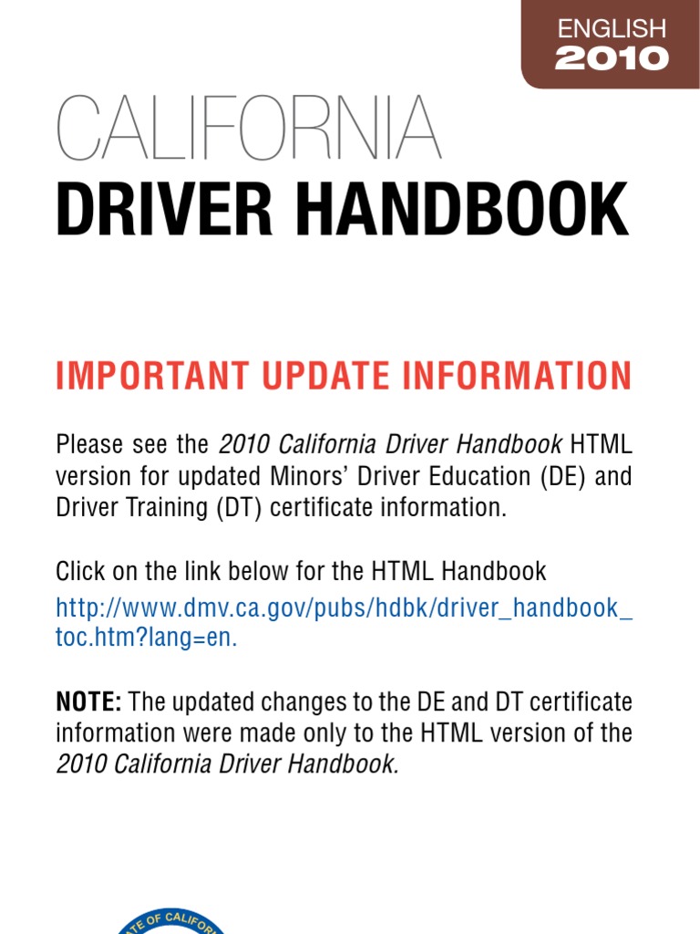 California Driver Hankbook | PDF | Department Of Motor Vehicles ...