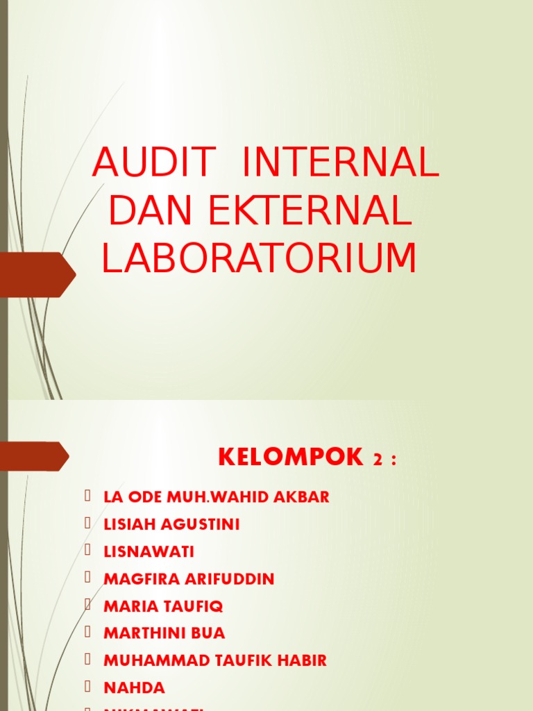 Audit Internal dan Eksternal Laboratorium | PDF