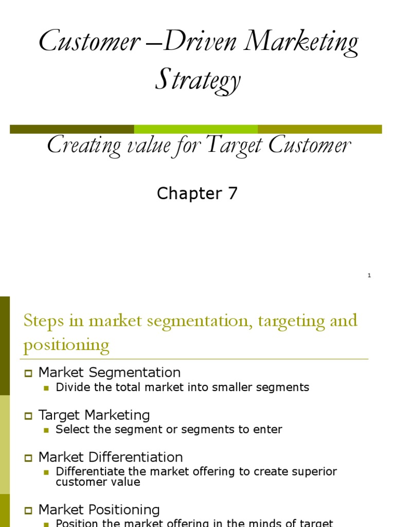 Customer-Driven Marketing Strategy Steps | PDF | Market Segmentation ...