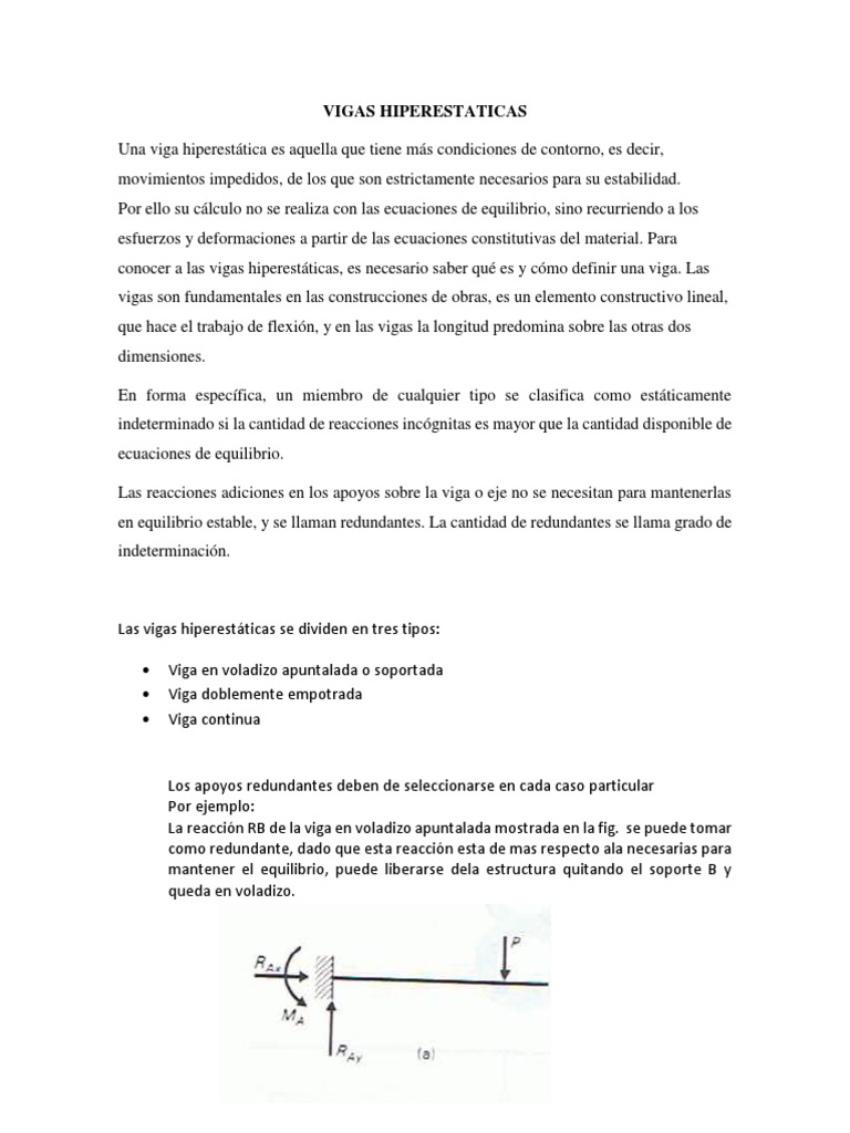 Resumen Vigas Hiperestaticas | PDF | Ecuaciones | Física Aplicada e ...
