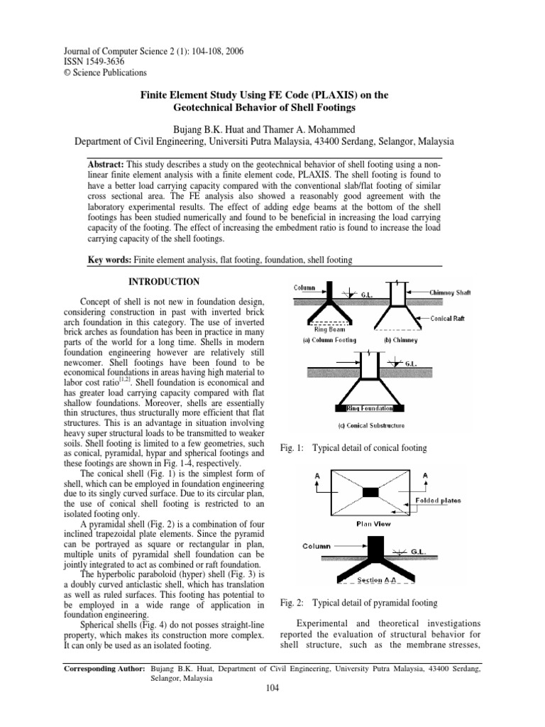 Finite Element Study Using FE Code (PLAXIS) On The Geotechnical ...