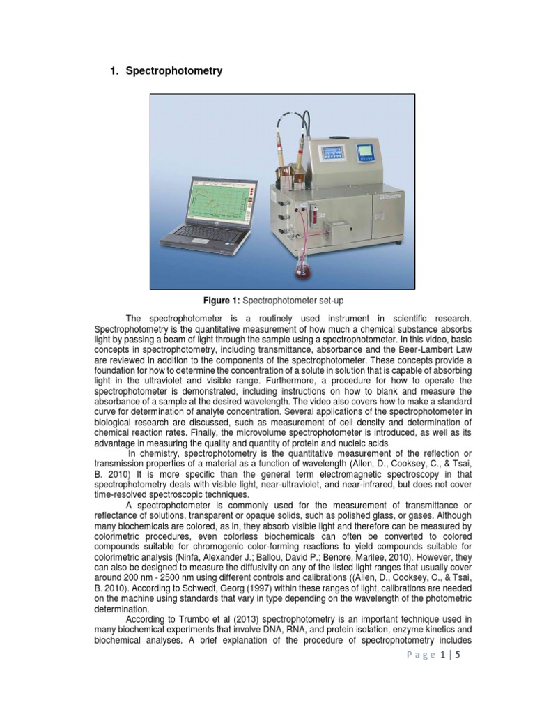Spectrophotometry: Spectrophotometer Set-Up | PDF | Spectrophotometry ...