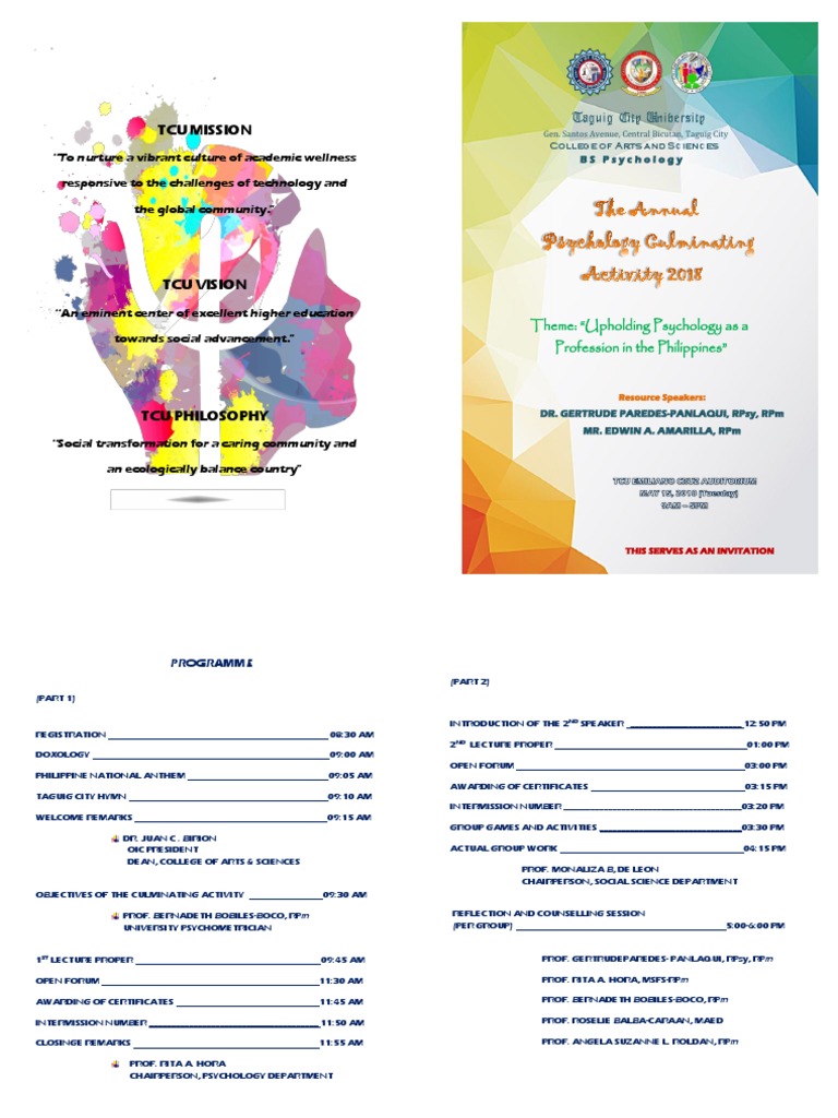 Invitation Culminating | PDF | Academia | Psychology
