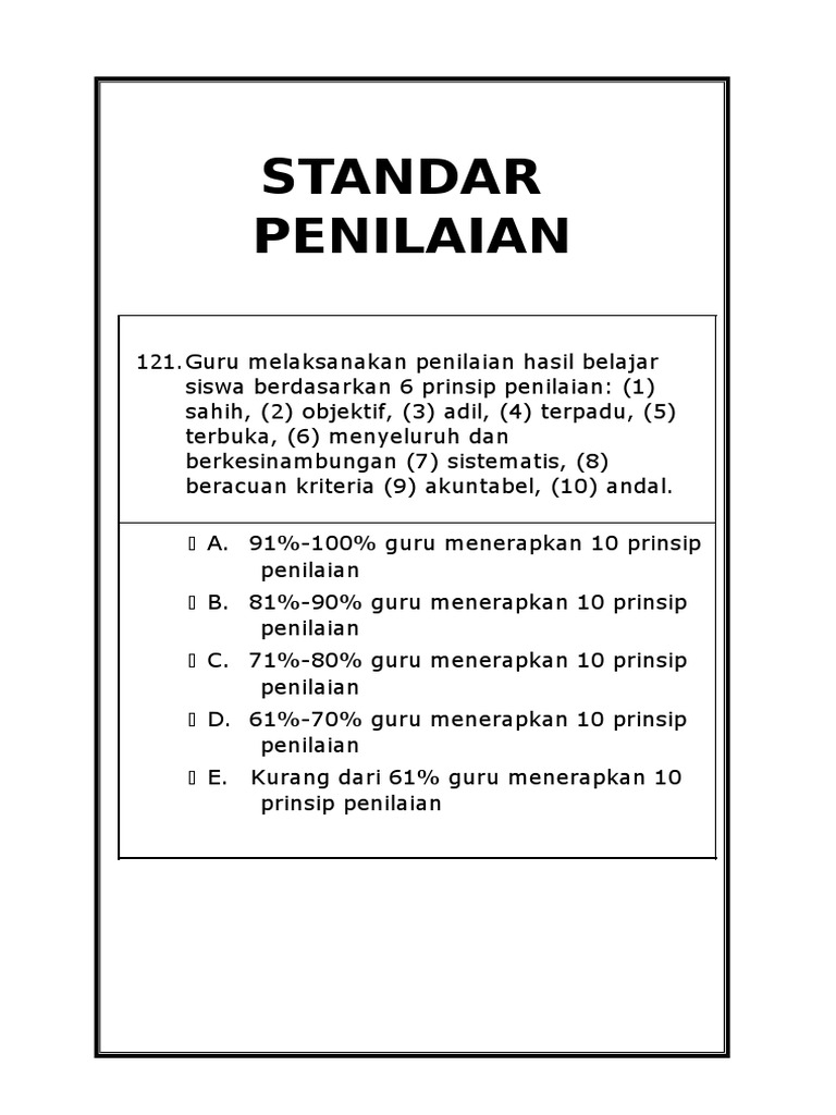 Standar Penilaian