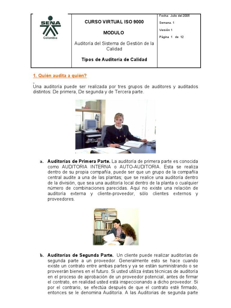 Tema 5.Tipos de Auditoria. | Iso 9000 | Calidad (comercial)