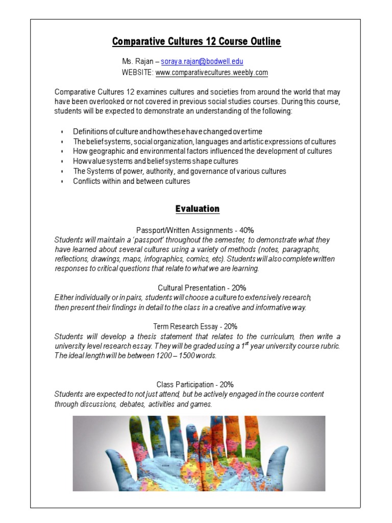 Comparative Cultures 12 Course Outline | PDF