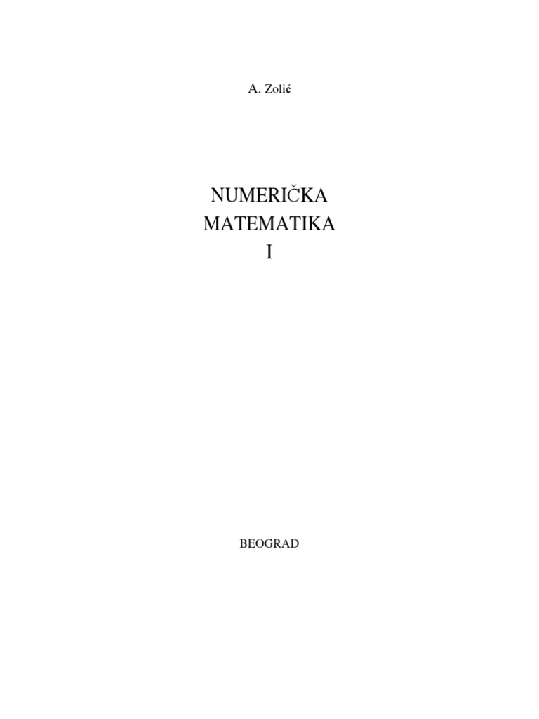 Numericka Matematika Original | PDF