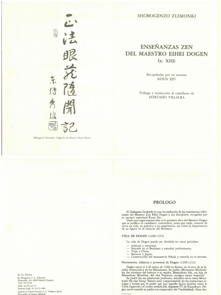 Shobogenzo Zuimonki Dogen 1 | PDF