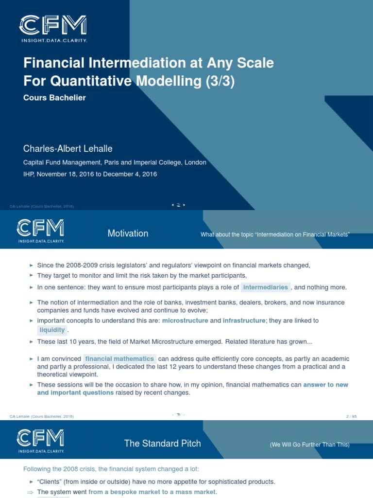 Financial Market Intermediation Insights | PDF | Order (Exchange ...