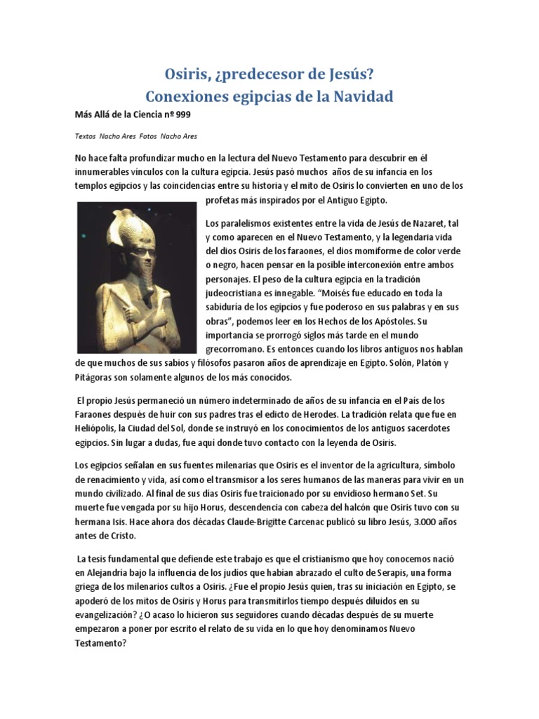 Osiris Vs Jesus | PDF | Osiris | Horus