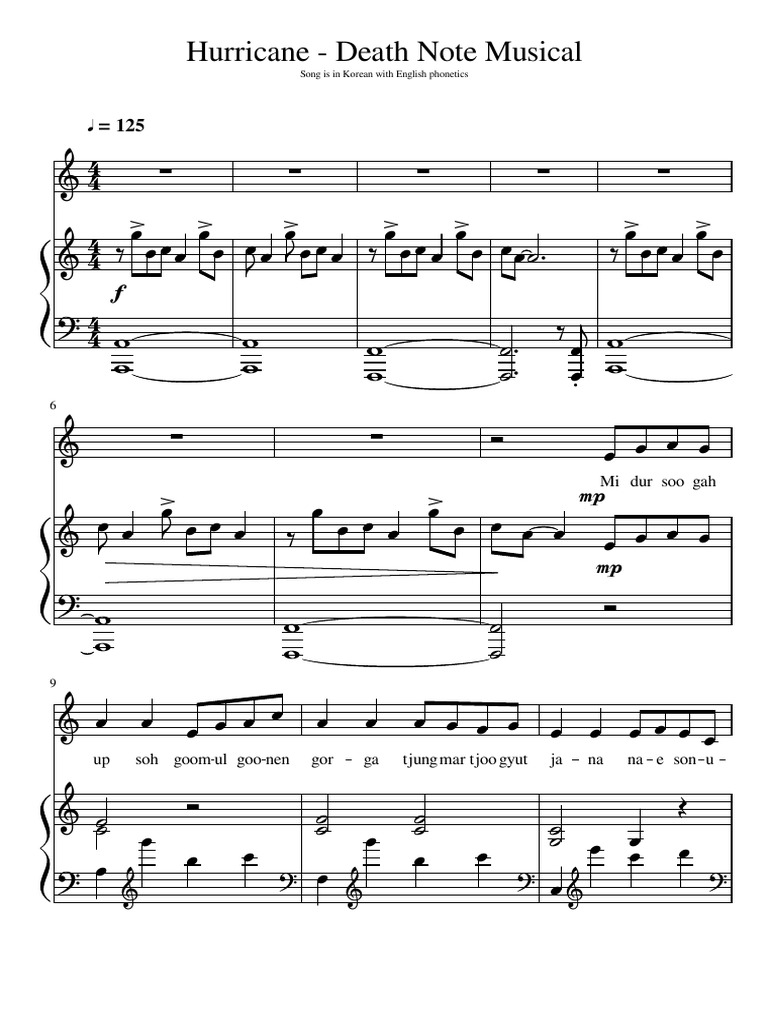 Hurricane Death Note Musical | PDF