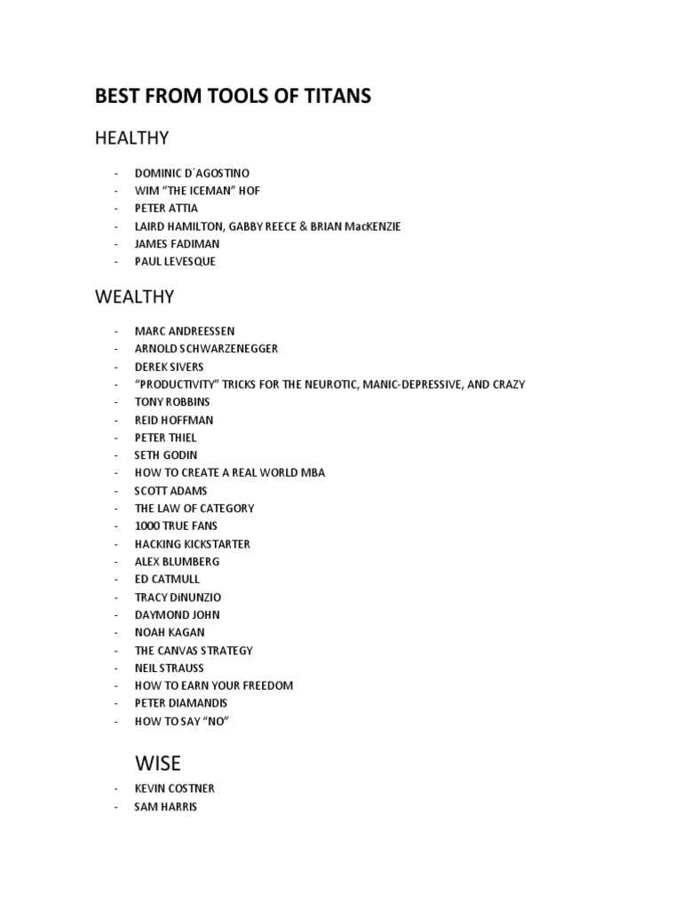Best From Tools of Titans | PDF