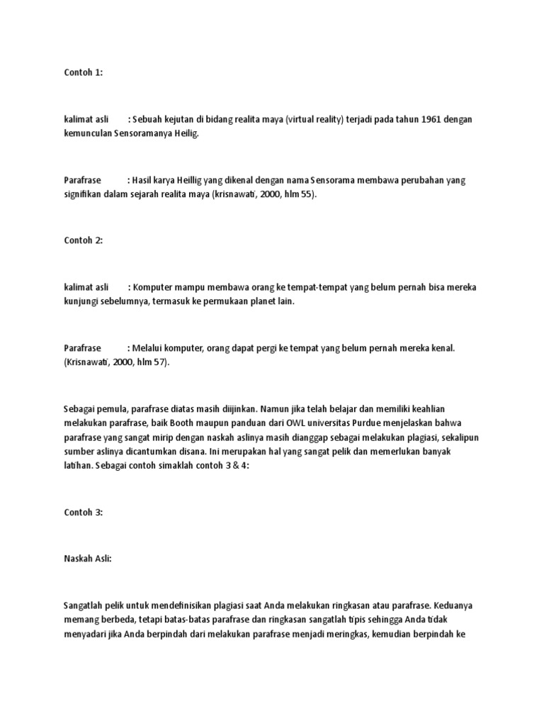 Contoh Parafrase | PDF