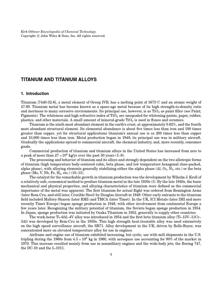 Titanium and Titanium Alloys | PDF | Titanium | Titanium Dioxide