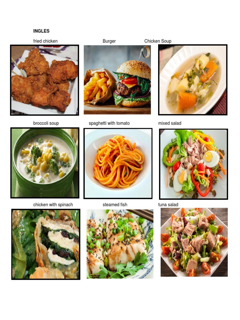 Comida en Ingles y Español | PDF