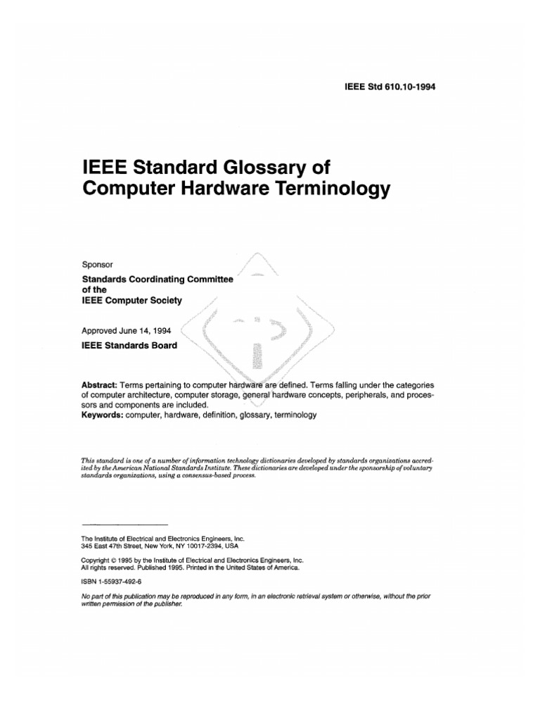 IEEE - Computer Hardware Dictionary | PDF