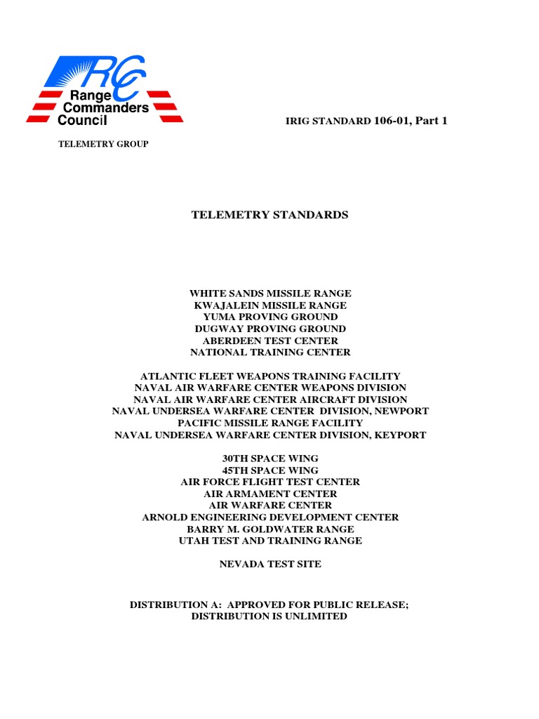 IRIG-106-01 Telemetry Standards | PDF | Frequency Modulation | Modulation