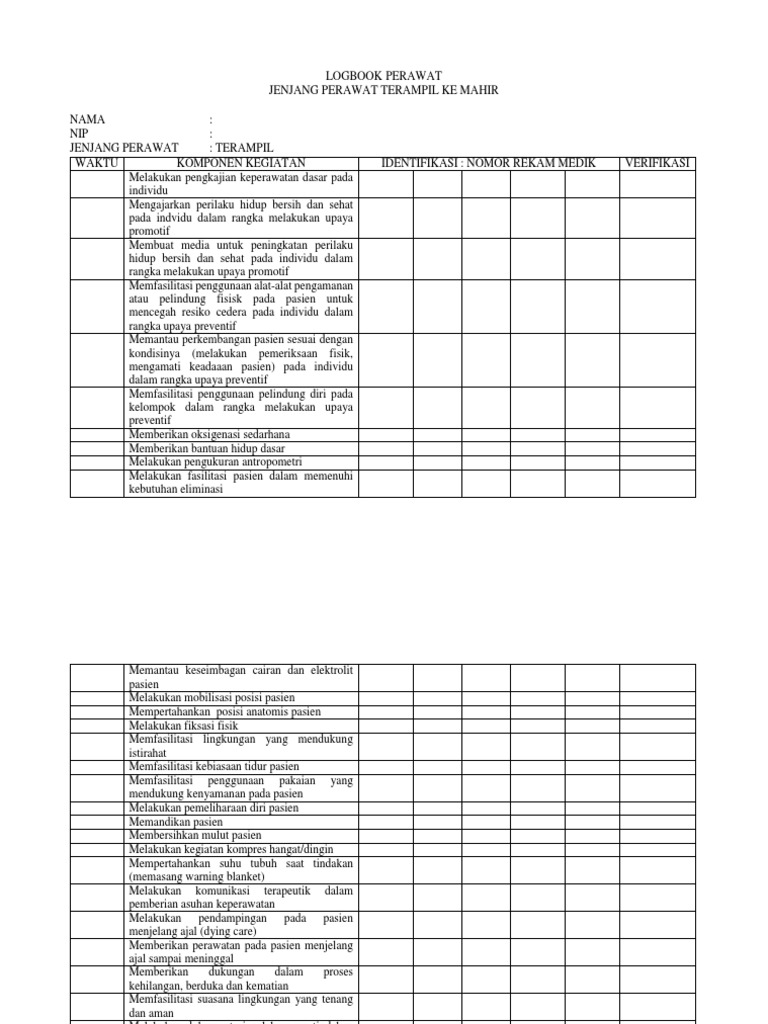 Logbook Perawat | PDF