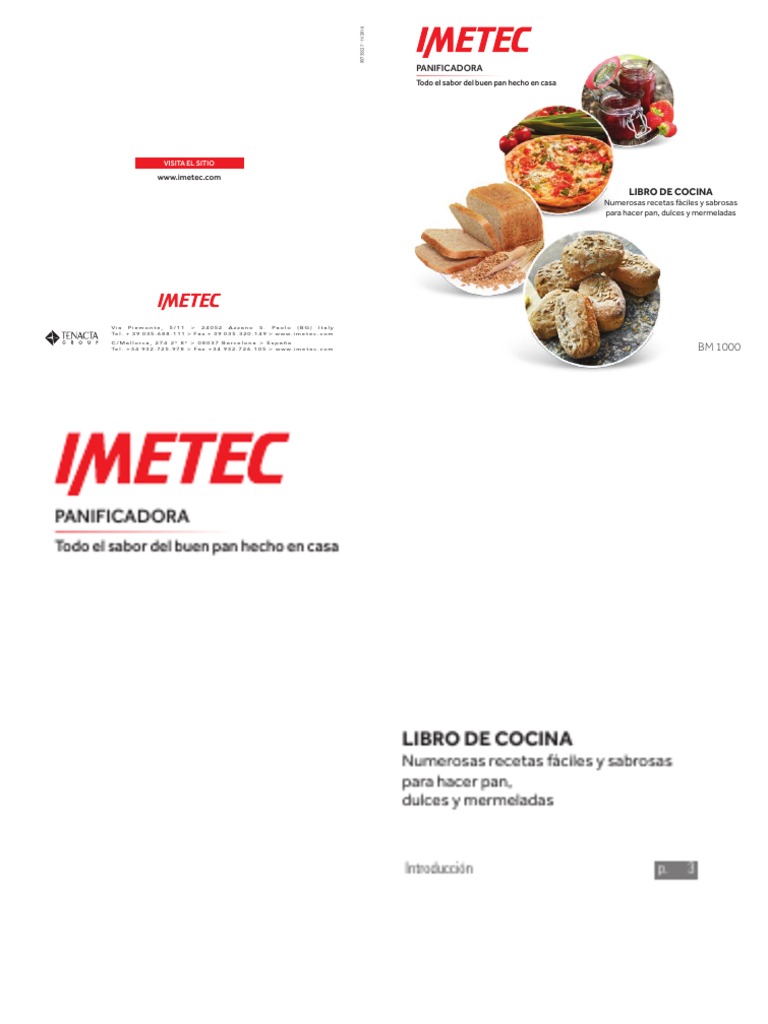 Recetario Panificadora Imetec BM1000 | PDF | Panes | Levadura