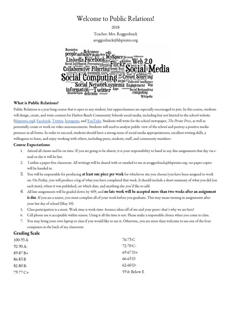 Public Relations Syllabus 1 | PDF | Social Media | Popular Culture ...