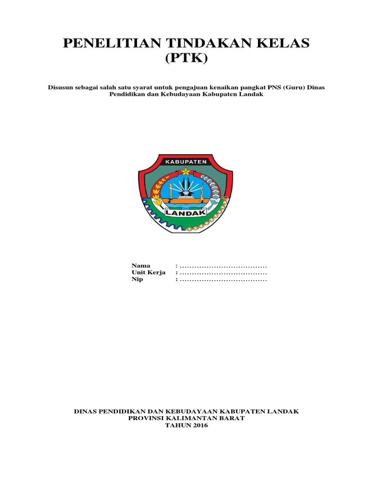 Contoh Cover PTK untuk Kenaikan Pangkat | PDF