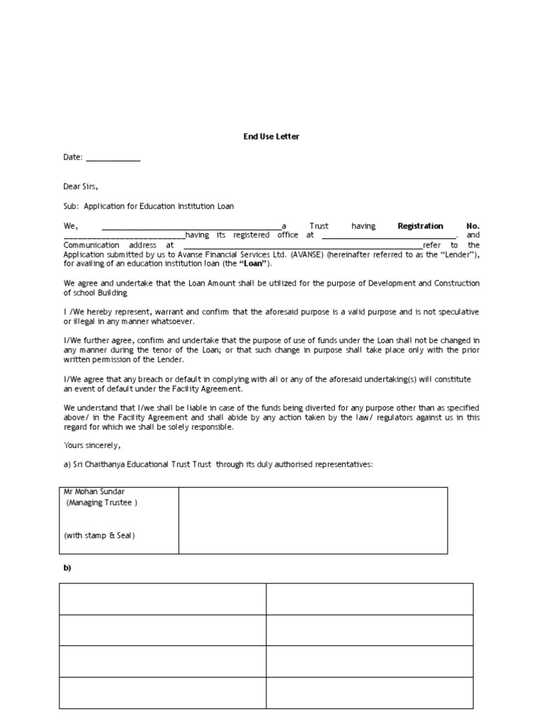End USe Letter | PDF