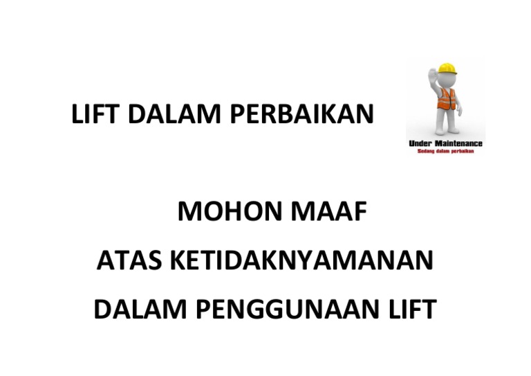 Lift Dalam Perbaikan | PDF