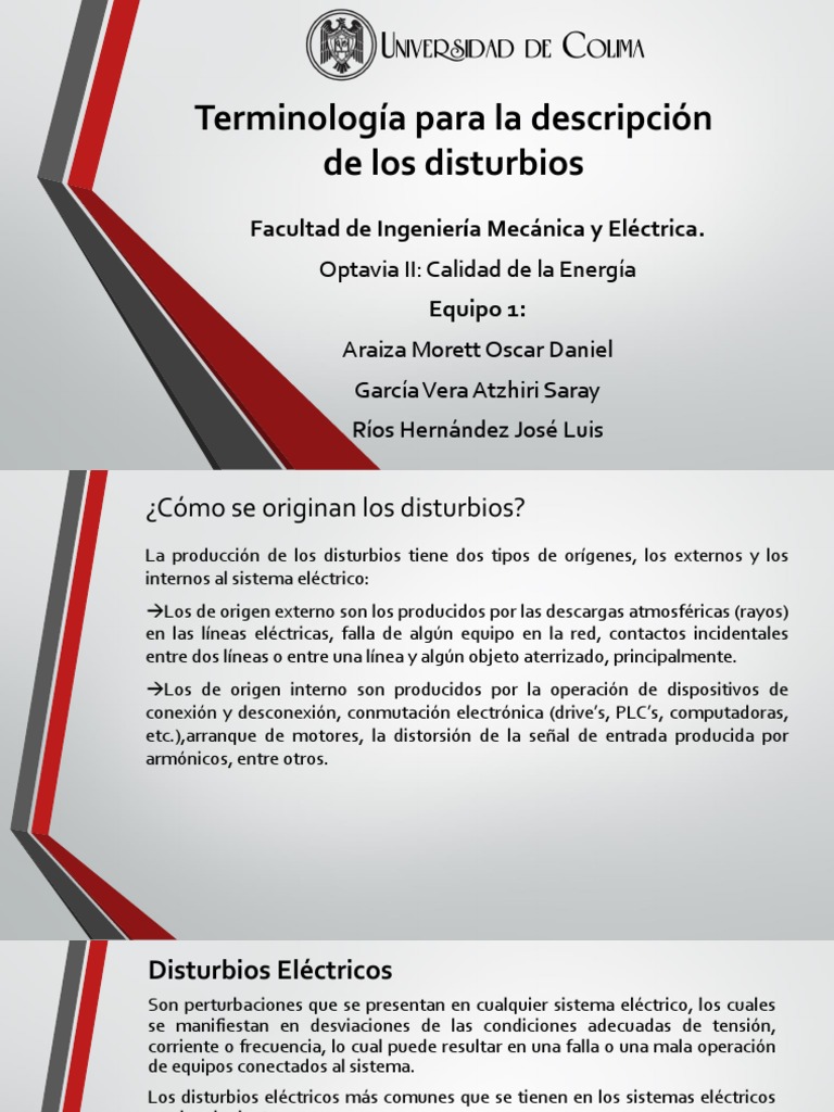 Terminología para Las Descripción de Los Disturbios... | PDF | voltaje ...