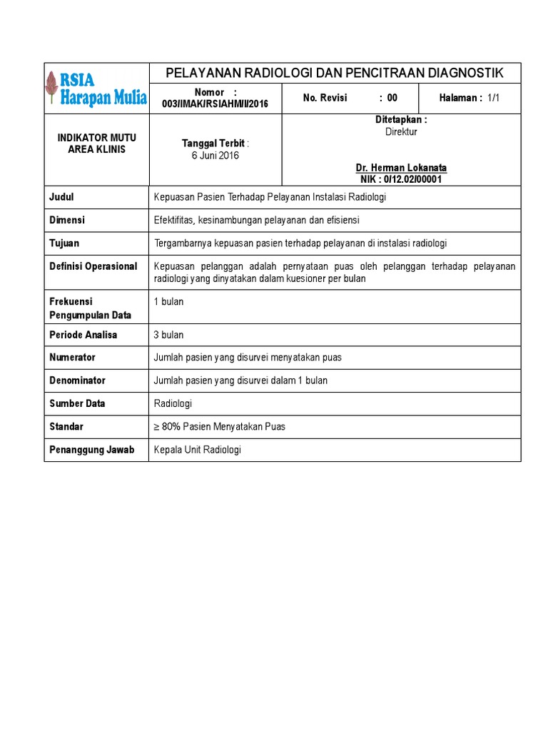 Pelayanan Radiologi Dan Pencitraan Diagnostik | PDF