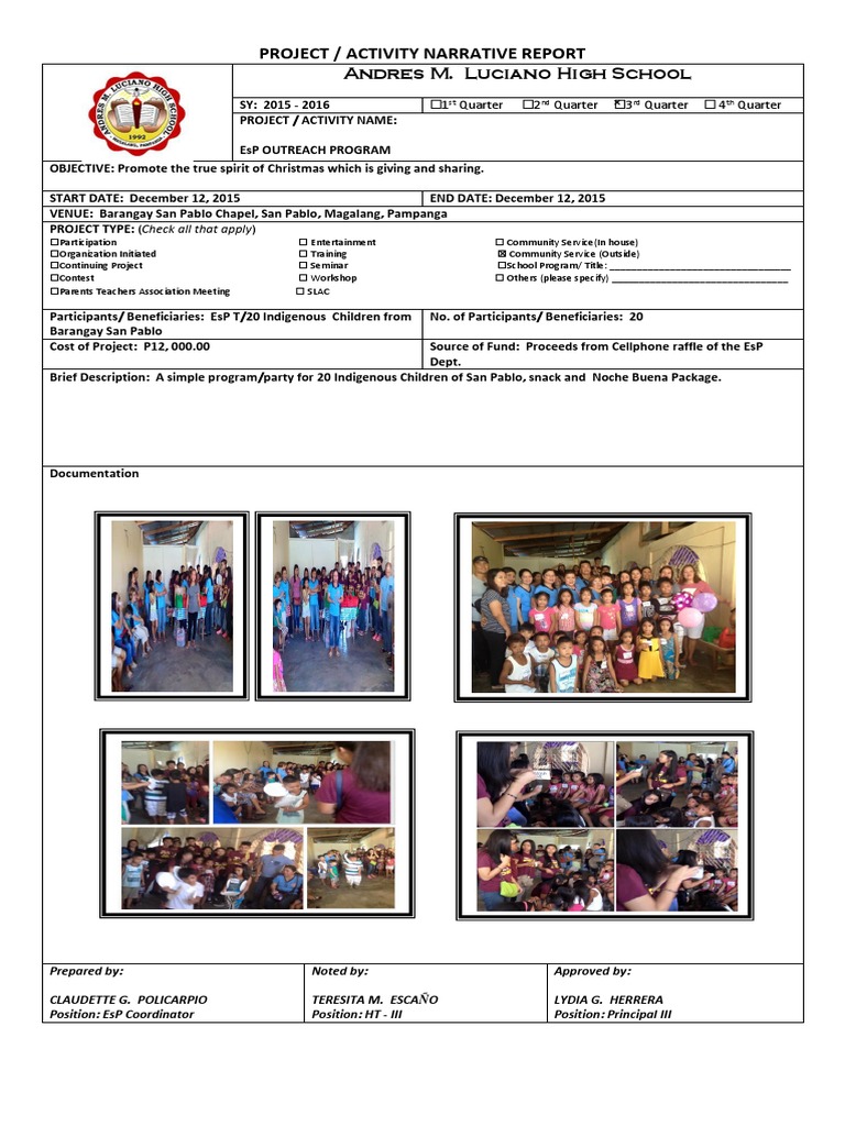 EsP Outreach Program Narrative Report | PDF