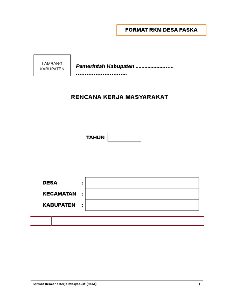 Format RKM Pasca 2018 - Lampiran | PDF