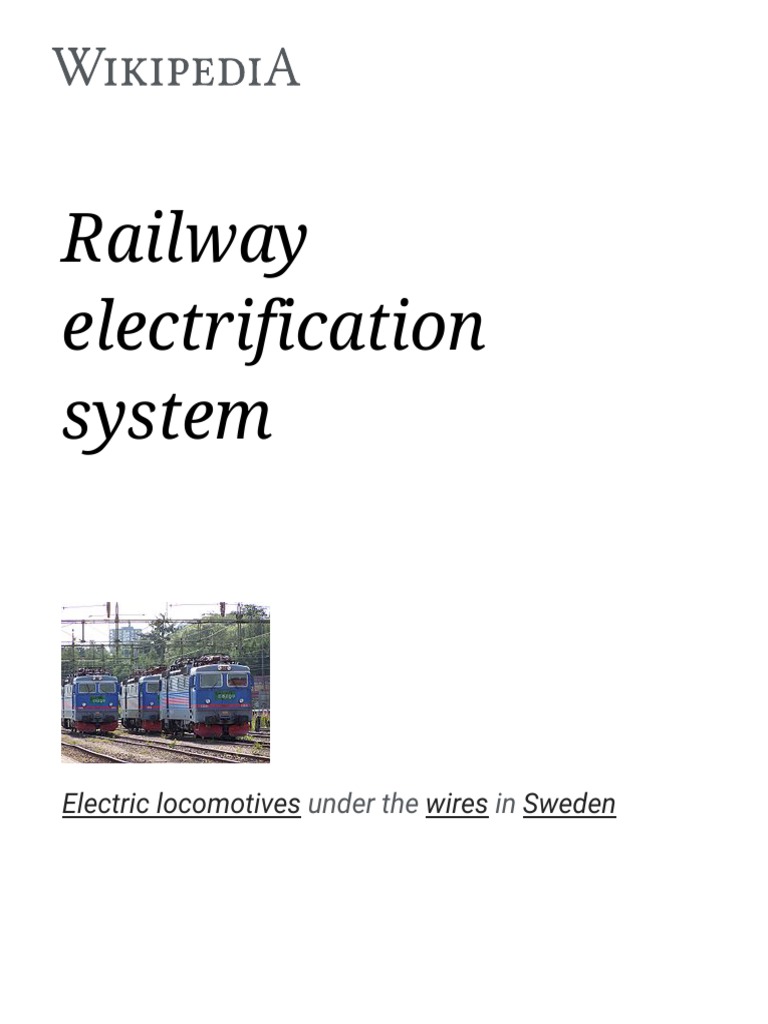 Railway Electrification System - Wikipedia PDF | PDF | Locomotives ...