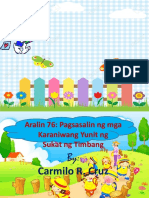 Math 3 - Q4 - DLP For COT2 - Pagsukat NG Area Gamit Ang Agnkop Na Yunit | PDF