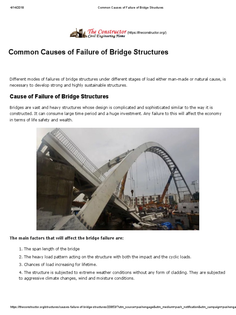 Common Causes of Failure of Bridge Structures | PDF | Bridge ...